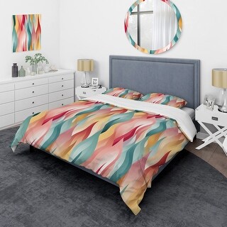 Designart "Urban Muted Tones" Modern Bedding Cover Set With 2 Shams ...