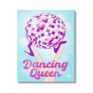 Stupell Dancing Queen Retro Disco Ball Canvas Wall Art by Martina ...