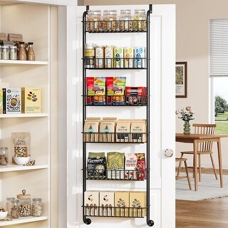 Door-mounted food storage rack - 6-tier door-mounted food storage rack ...