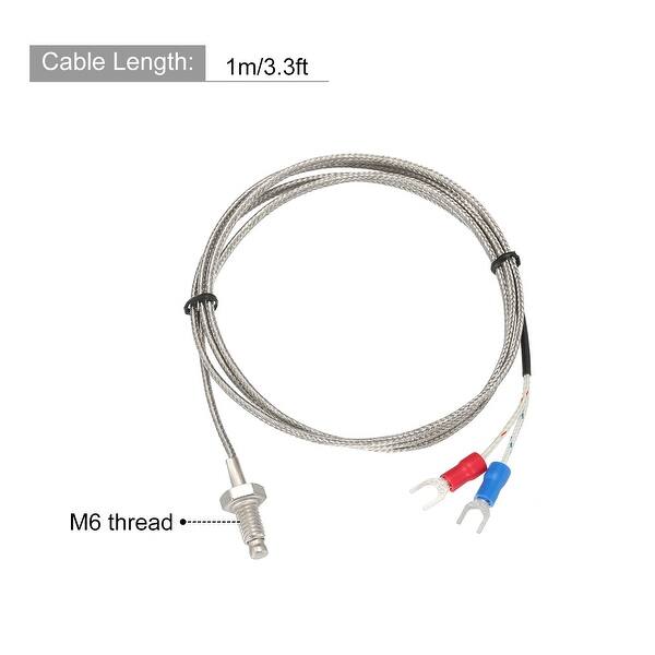 K Type Temperature Sensor 2pcs M6 Thermocouple 1.5m 0 to 800°C(32 to ...