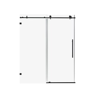Single Sliding Frameless Shower Door In Matte Black - Bed Bath & Beyond ...