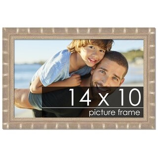 14x10 Bamboo Silver Complete Wood Picture Frame with UV Acrylic, Foam ...