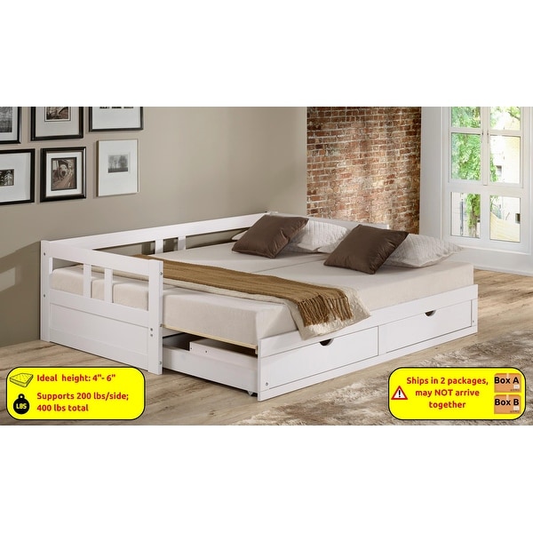 Melody Expandable Twin to King Trundle Daybed with 2 Storage Drawers Bed Bath Beyond 18105338
