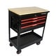 3 Tier Sliding Drawer Wooden Top Tool Cart with Wheels - Bed Bath ...