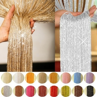 Glitter String Crystal Beaded Tassel Curtain 100x200cm - Bed Bath ...