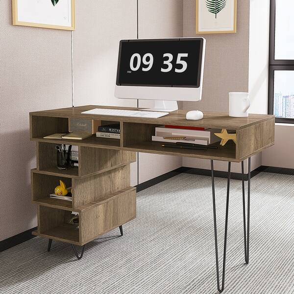 Modern Multi-purpose Computer Desk/Writing Study Desk with Open Lattice ...