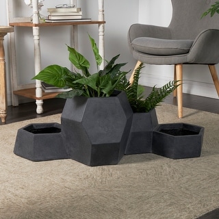 Dark Gray Resin Indoor Outdoor Planter - Bed Bath & Beyond - 40100561