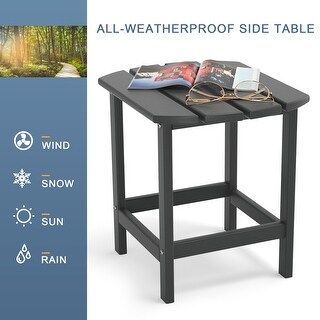Adirondack Outdoor Side Table, HDPE Plastic End Tables for Patio ...