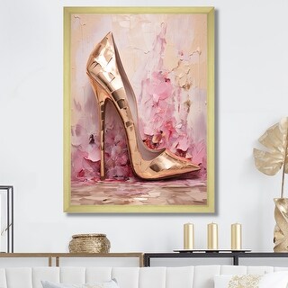 Designart "Fashion Chic High Heel " Fashion High Heels Framed Canvas ...