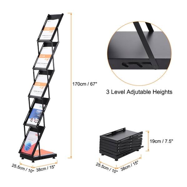 Foldable Magazine Display Racks 5 Layers Brochure Stand Catalog ...