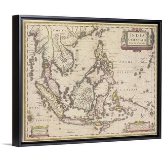 "Antique map of southeast Asia" Black Float Frame Canvas Art - Bed Bath ...