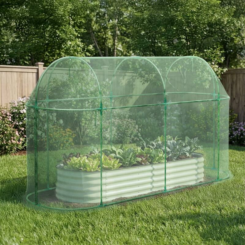 Aoodor 10'x3.3'x5' Crop Cage Plant Protection Netting Tent with Zipper ...
