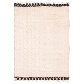 ECARPETGALLERY Hand-knotted Marrakesh Cream Wool Rug - 7'10 x 10'6 ...