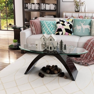 Crescendo Modern 47-inch Glass Top 2-Piece Coffee Table and End Table ...