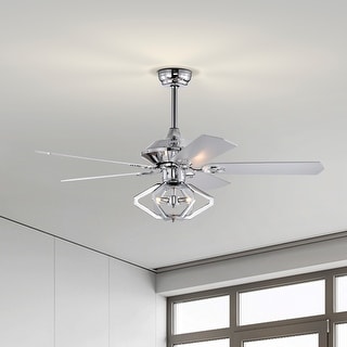 Diamond Shape Crystal Chandelier Ceiling Fans with Remote - Bed Bath ...