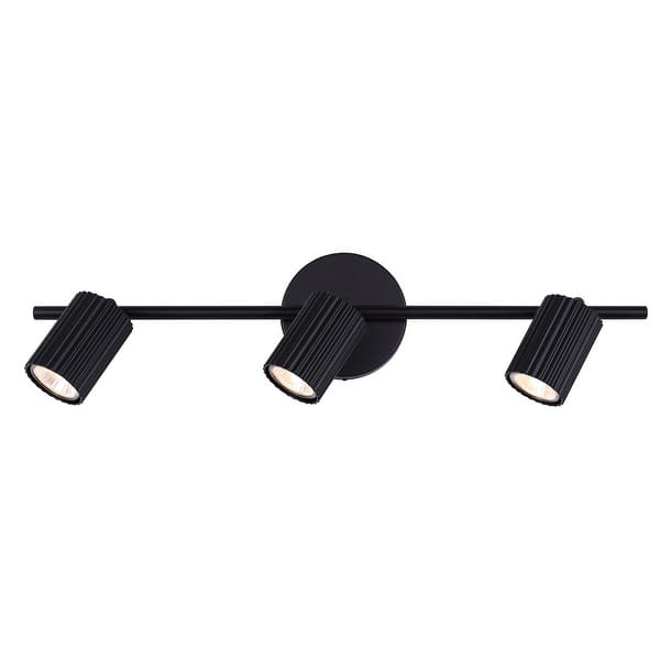 REXTON 3 Light 22.5 in. Ceiling/Wall Matte Black Track Light Kit with ...