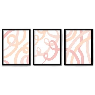 (Set of 3) Triptych Wall Art Wall Art Pink Ribbons by Amy Brinkman ...