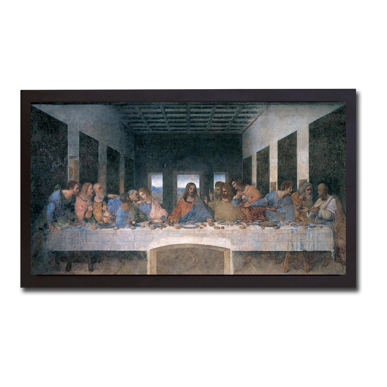 The Last Supper by Leonardo da Vinci Black Floater-Framed Canvas Giclee ...