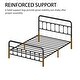 Queen Size Metal Bed Frame with Headboard, Under Bed Storage, No Box ...