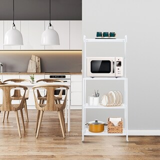 Kitchen Baker's Rack with Oven Mitts and 10 Side Hooks Utility Storage ...