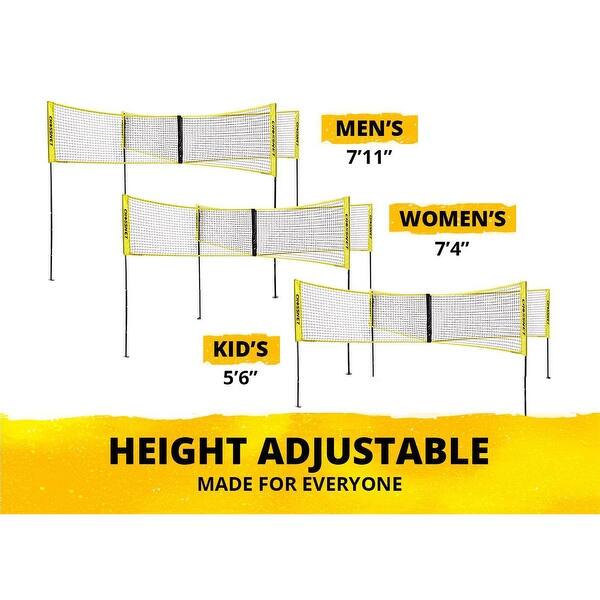 CROSSNET Four Square Team Single and Doubles Volleyball Sport Net Game ...