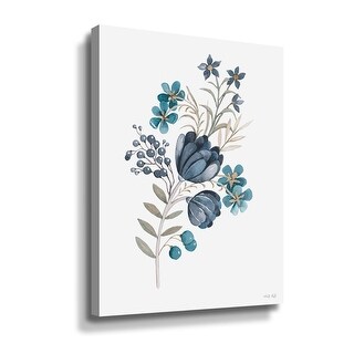 Blue Botanical Mums Gallery Wrapped Canvas - Bed Bath & Beyond - 35802351