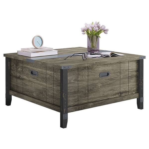 Farmhouse Lift Top Square Coffee Table with Storage - On Sale - Bed ...