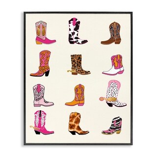 Stupell Bright Cowboy Boots & Spurs Framed Giclee Art Design By Susan ...