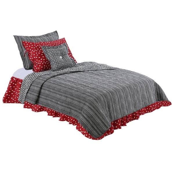 Cotton Tale Pirate's Cove Black and White Stripe Reversible Twin Quilt ...