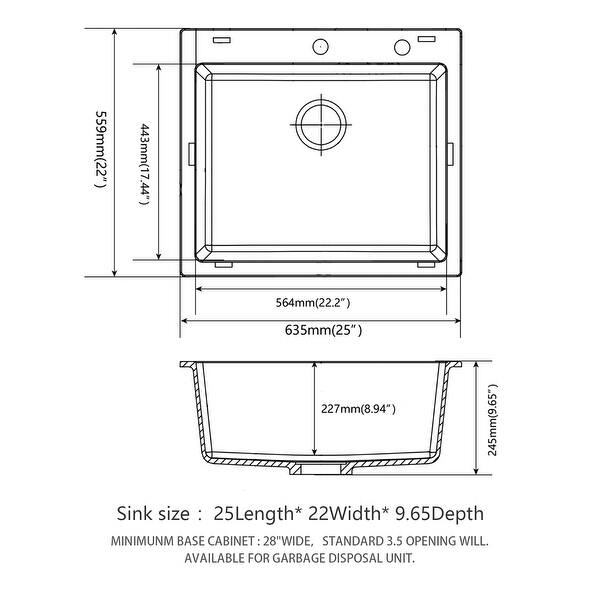 Black Drop in Quartz Kitchen Sink - Bed Bath & Beyond - 40871934