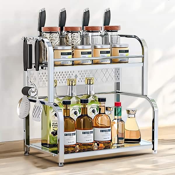 2 Tier Spice Rack Organizer Kitchen Rack Can Organizer - Bed Bath ...