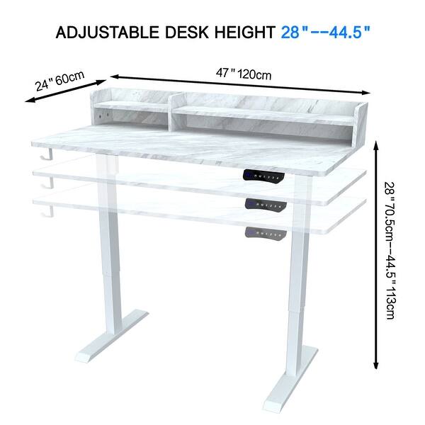 47'Electric Height Adjustable Office Desk Computer Desks, with ...