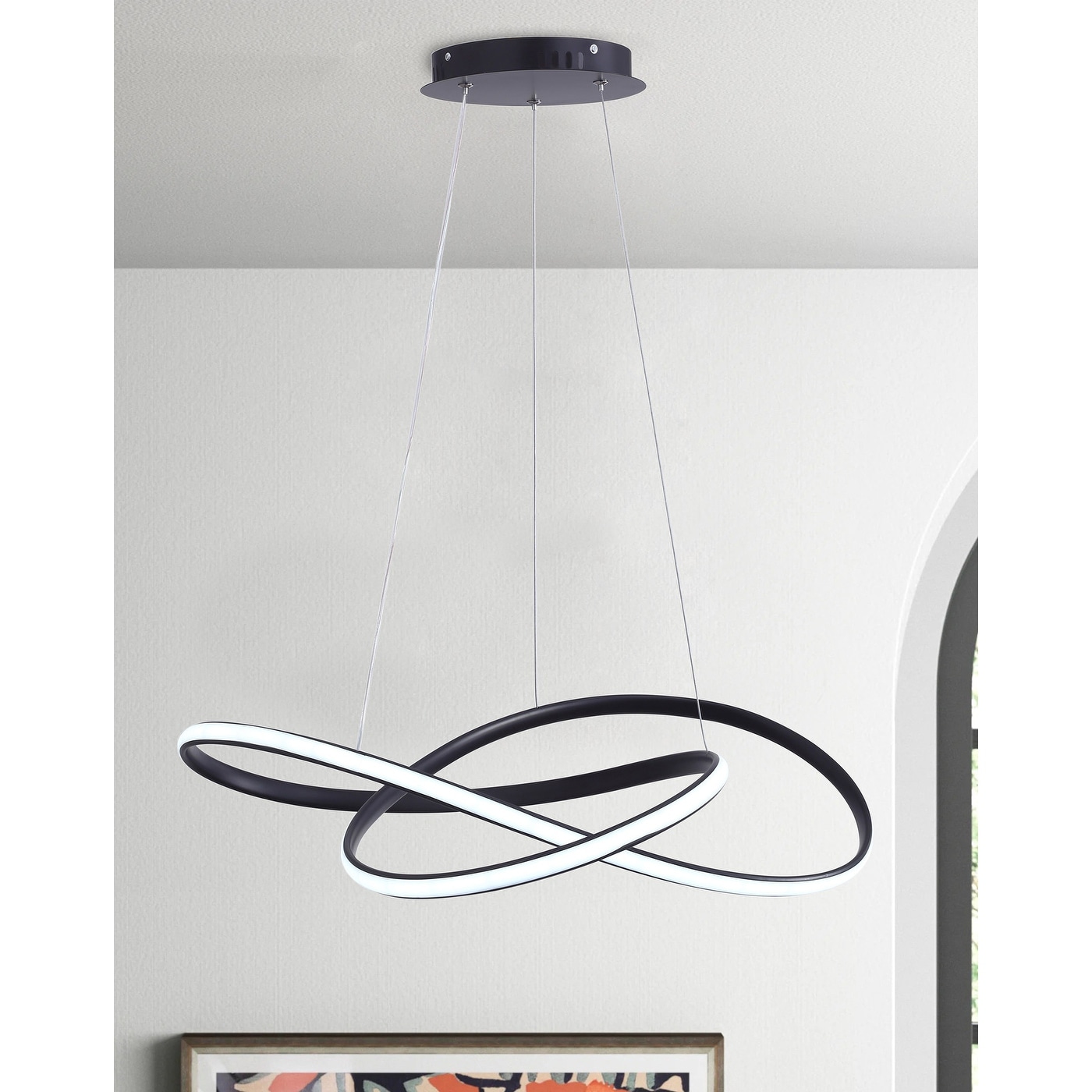 Modern Wavy Linear Design LED Pendant Light Fixture - Bed Bath & Beyond ...