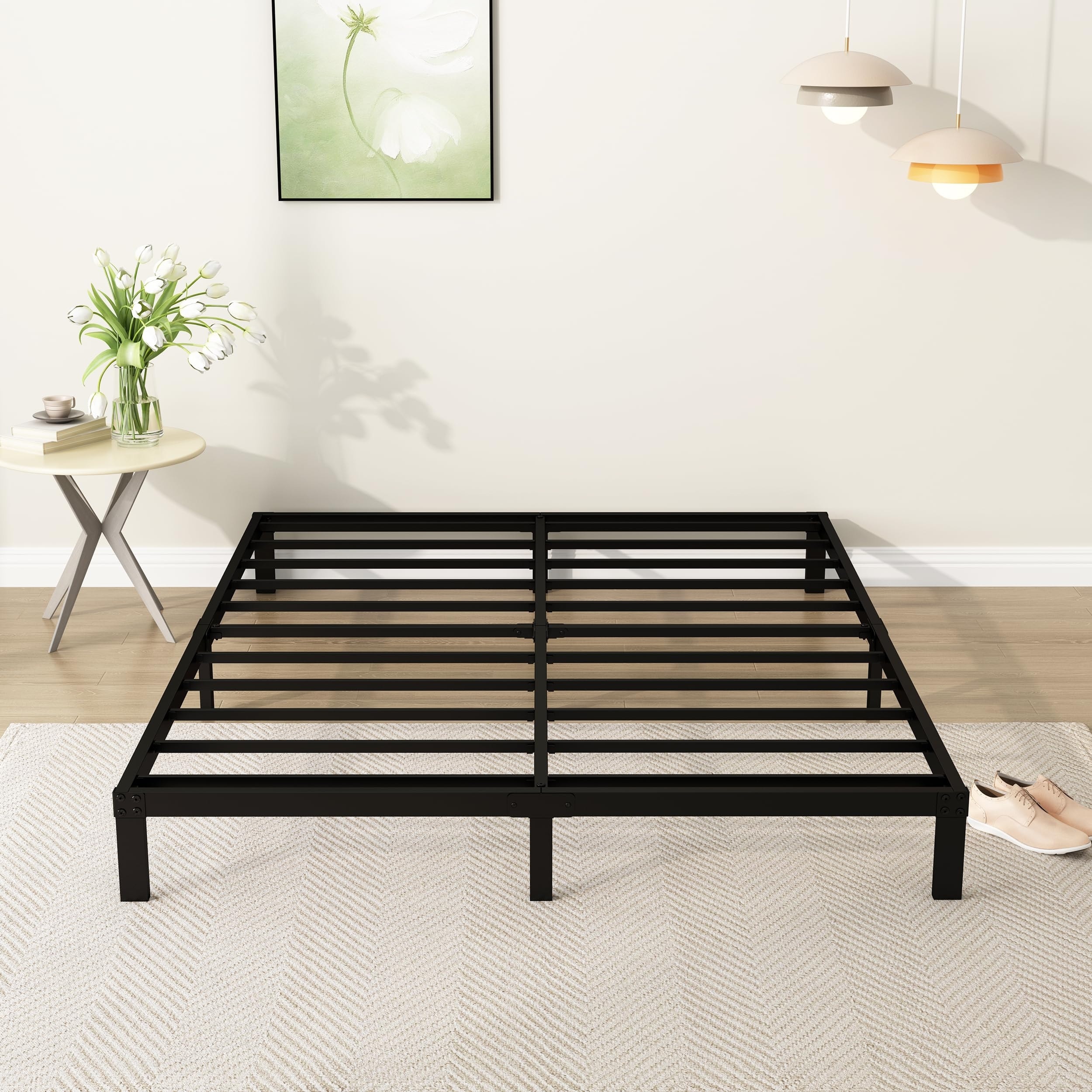 7" California King Bed Frames Heavy Duty Low Profile Metal Platform No ...