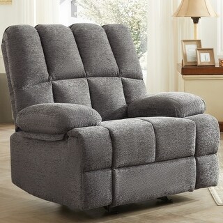 Grey Oversize Rocker Recliner Chair for Adults, Extra Wide Rocking ...