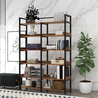 Industrial Rectangle Six-Tier Shelf Design Stainless Steel Metal Frame ...