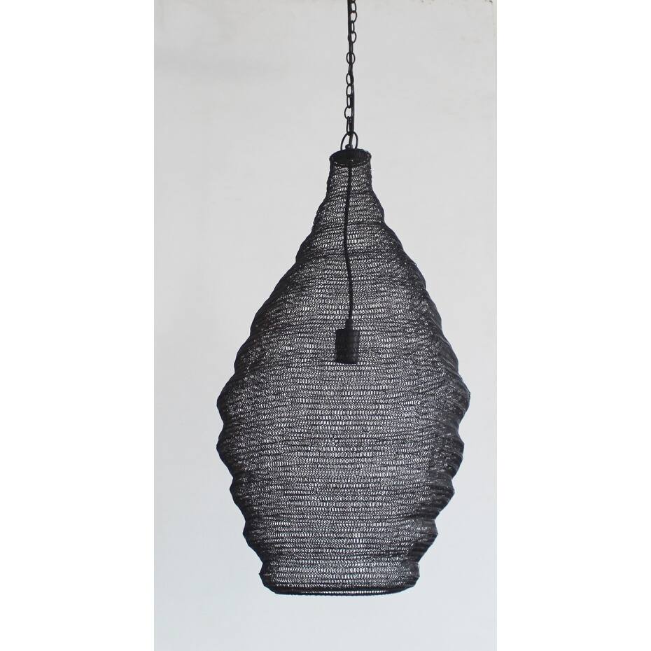 1-Light D16'' Satin Black Powder Coat Chain Basket Light - On Sale ...