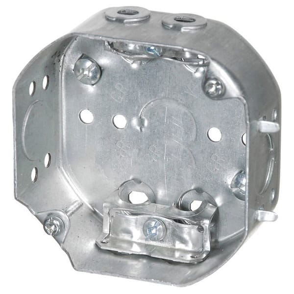 4 in. x1.5 in. Octagon Galvanized Steel Junction Box for Armoured Cable ...