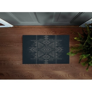 TURK BLUE with Rubberized non-slip Backing Indoor|Outdoor Mat By Kavka ...