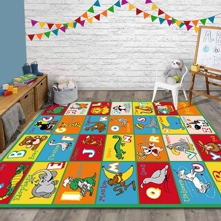 HR Alphabet Animals Educational Play Mat for Kids - Non-Slip Rug ...