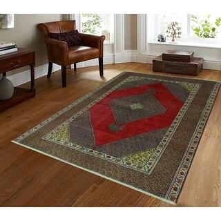 Semi Antique Archie Red/Green Rug - 4'5" x 5'11" - Bed Bath & Beyond ...