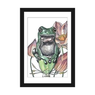 iCanvas "Tree Frog And Lotus" by Irene Meniconi - Bed Bath & Beyond ...