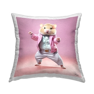 Stupell Fun Dancing Hamster Printed Outdoor Throw Pillow Design by ...