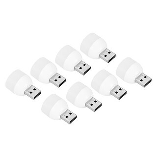 8Pcs USB Night Light 1W Portable Plug-in Mini LED Lamp Bulb, White ...
