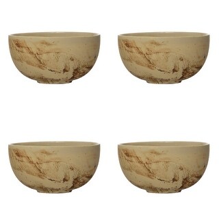 Matte Sand Stoneware Bowls, Reactive Glaze, Set of 4 - Bed Bath ...