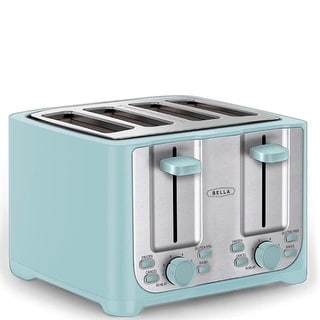 4 Slice toaster, Stainless Steel and Aqua 4 Slice toaster, Stainless ...