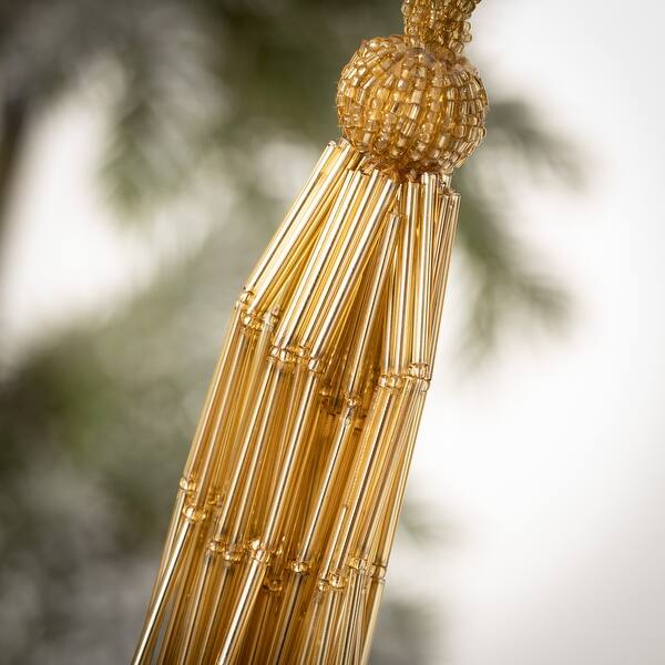 Gold Beaded Tassel Ornament - On Sale - Bed Bath & Beyond - 36134640