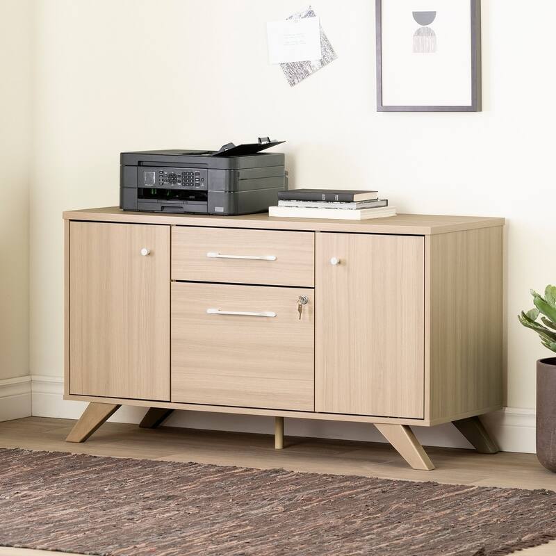 South Shore Helsy 2-drawer Credenza Cabinet with Doors - Overstock ...