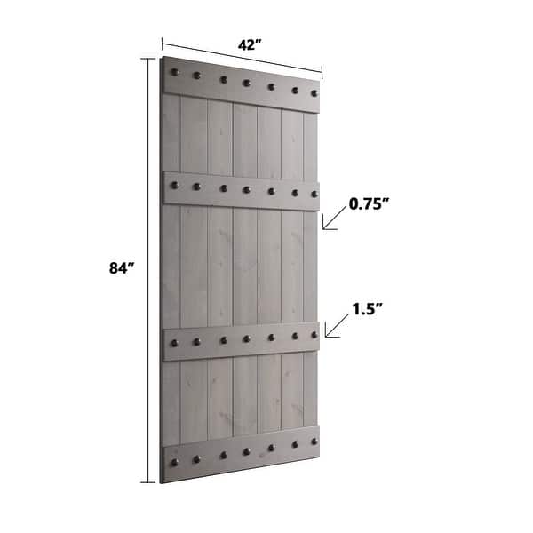 Coast Sequoia 42in x 84in Castle Series Pine Wood Sliding Barn Door ...
