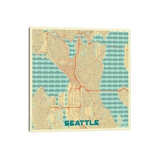 iCanvas "Seattle Retro Urban Blueprint Map" by Hubert Roguski Canvas ...